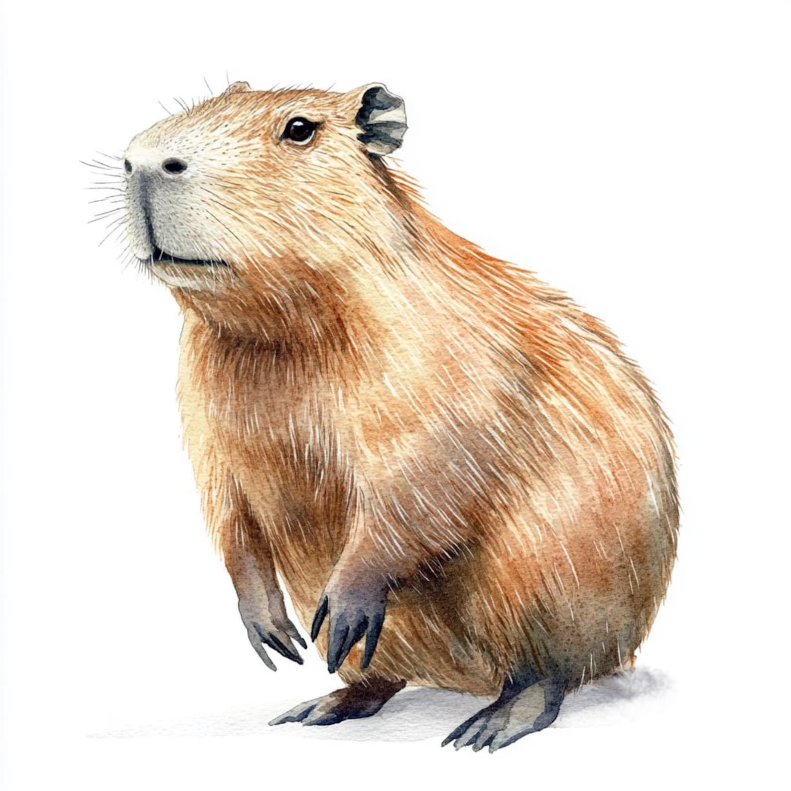 10 Printable Capybara Clipart, Baby Capybara Art, Watercolor Art, Cute ...