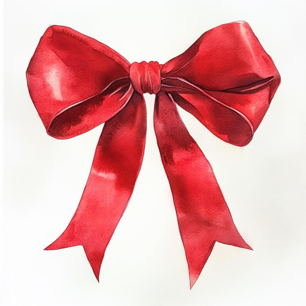 10 Printable Red Bows, Watercolor Red Bows Art, Red Bows Clipart, Red ...