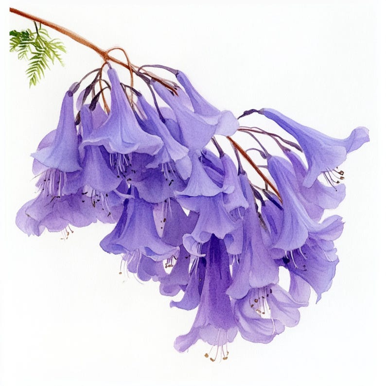 10 Printable Jacaranda, Purple Flower Tree Print, Watercolor Jacaranda ...