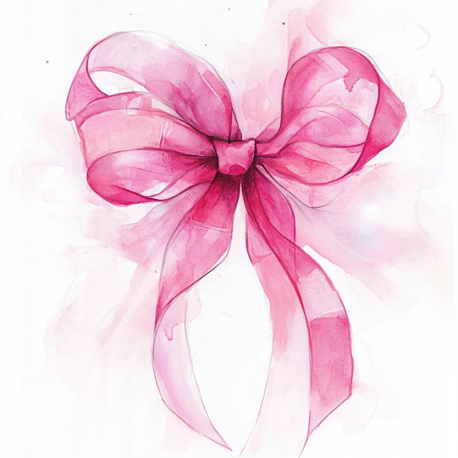 10 Printable Pink Bow Clipart, Watercolor Pink Bows Art, Pink Bows ...
