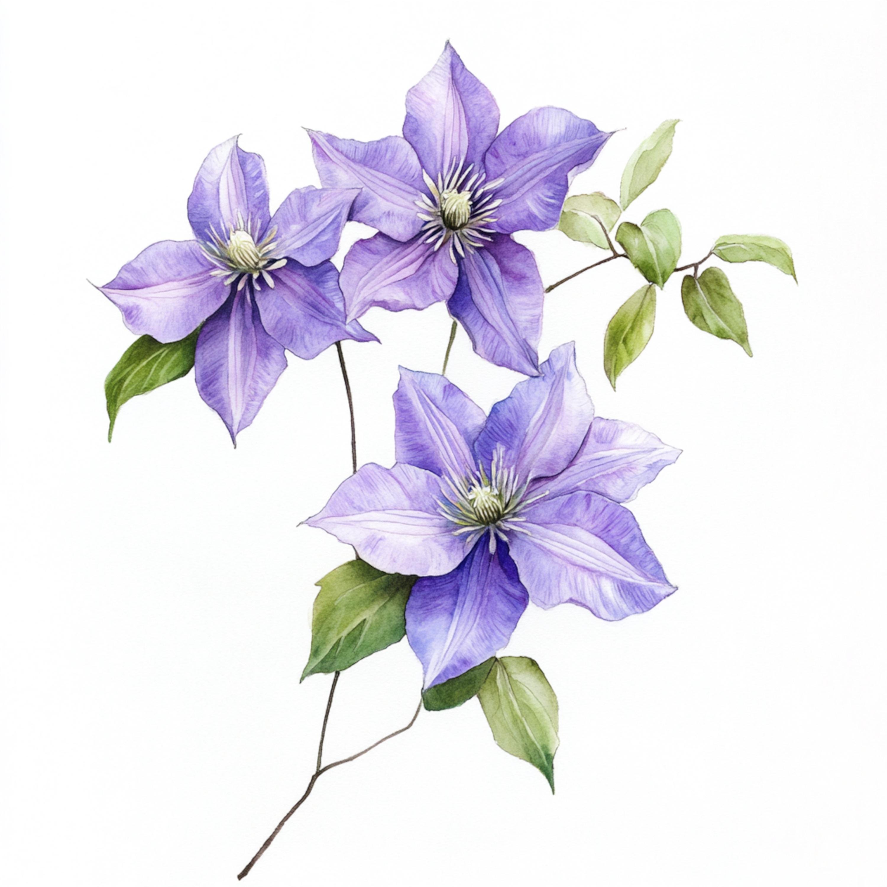 10 Printable Clematis, Purple Flowers, Spring Flowers, Clematis PNG ...