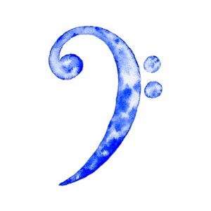 Printable Musical Sign, Watercolor Treble Clef, Bass Clef, Musical ...