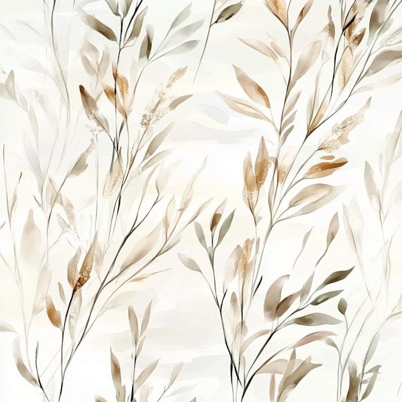 10 Printable Watercolor Abstract Plants, Watercolor Botanical ...