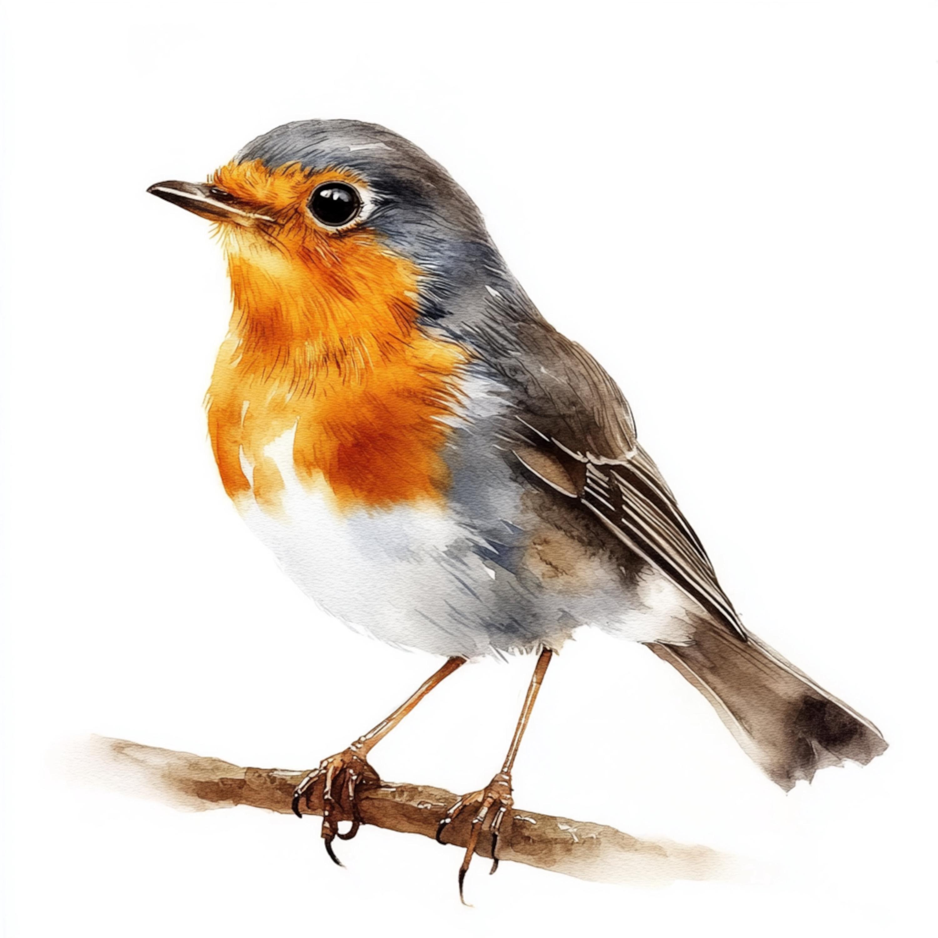 10 Printable Robin Clipart, Bird Robbin Art, Watercolor Art, Cute ...