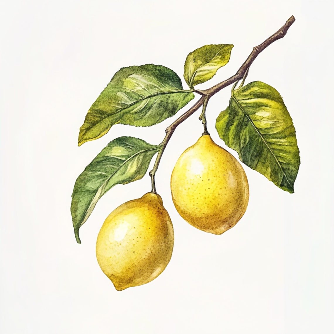 10 Printable Lemons, Fruit Art, Lemon Branch Print, High Quality PNG ...