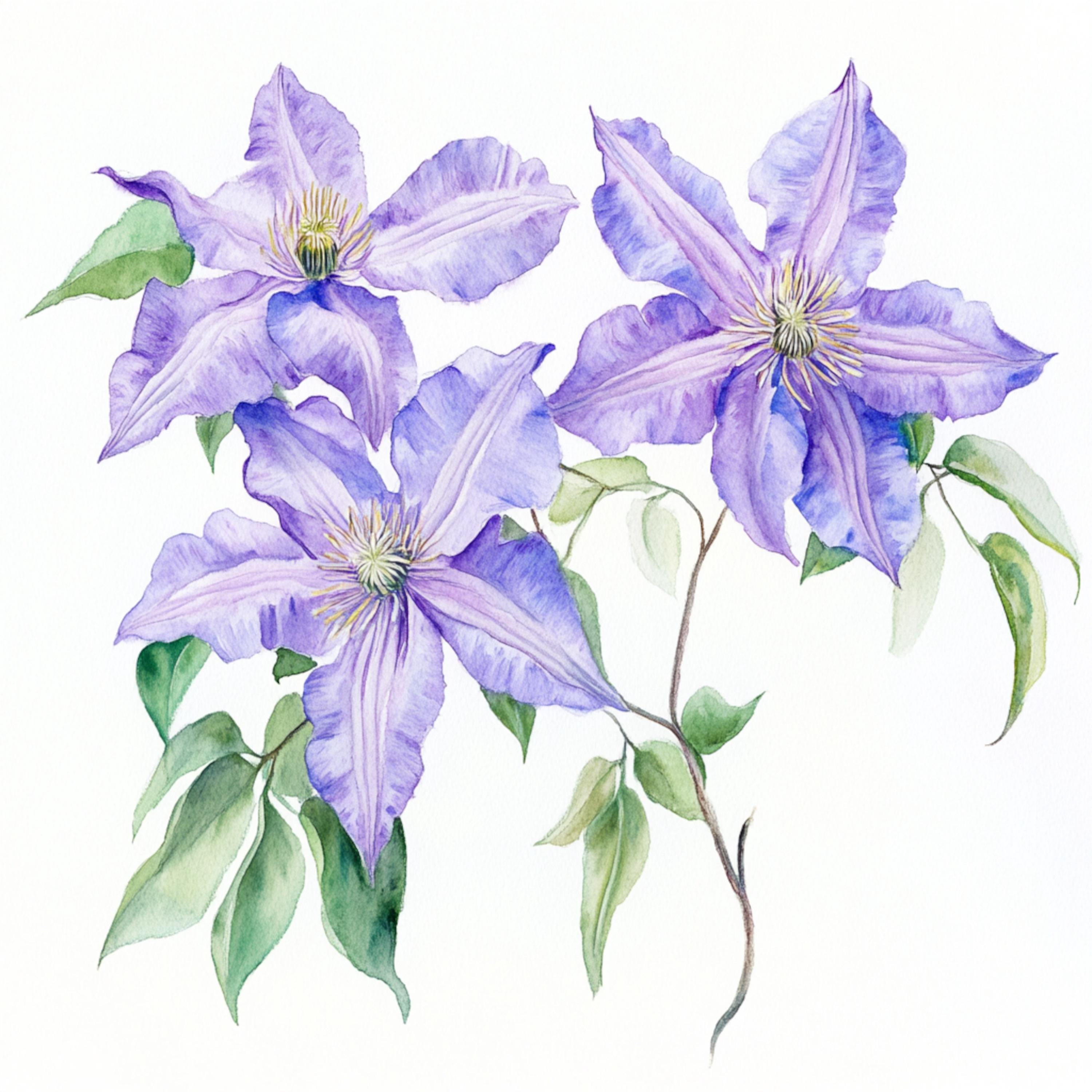 10 Printable Clematis, Purple Flowers, Spring Flowers, Clematis PNG ...