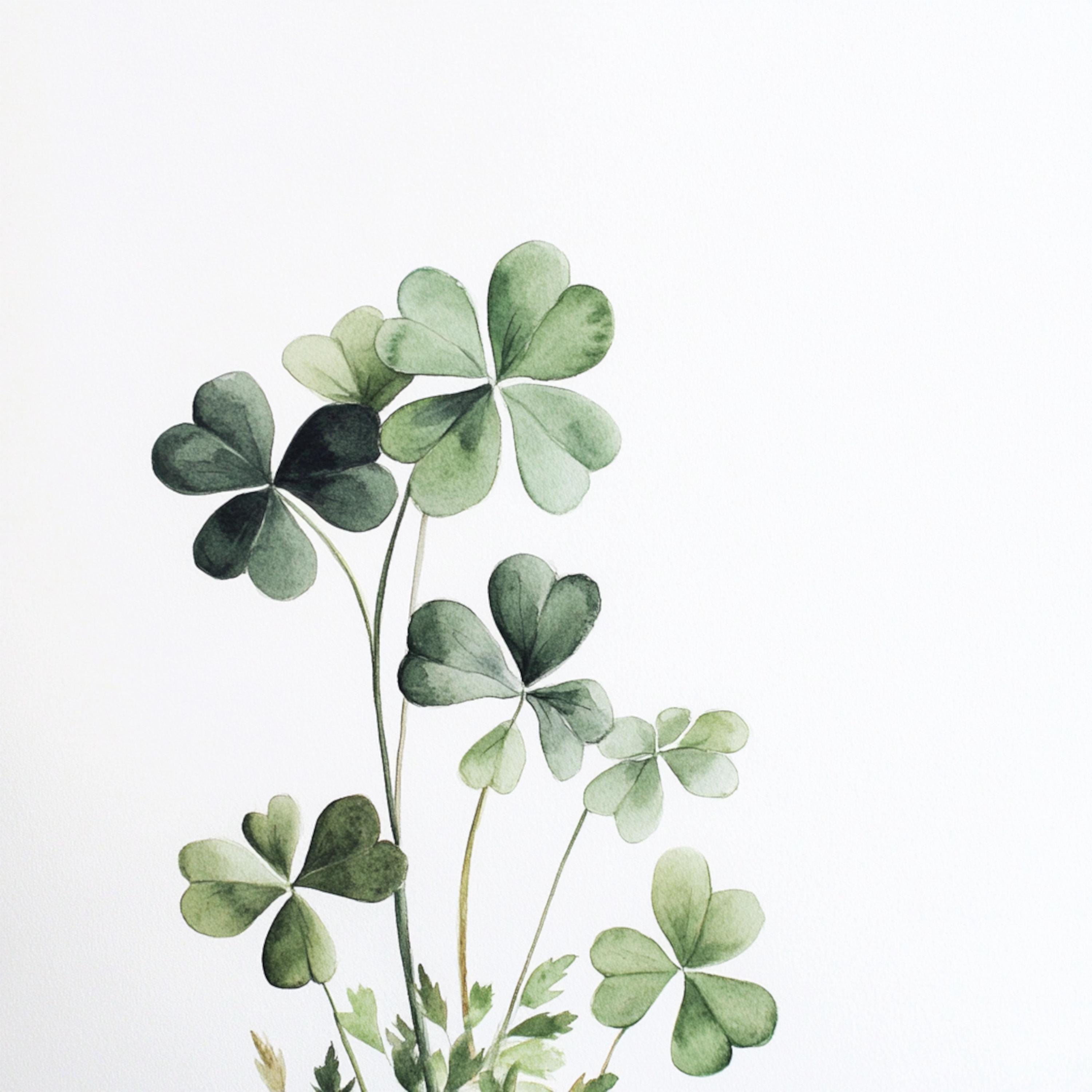 10 Printable Clover, Green Leaves Art, Watercolor Spring Clover, Clover ...