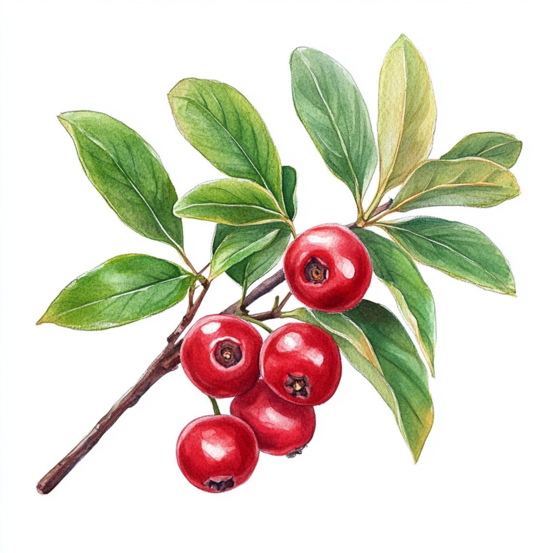 10 Printable Cranberry, Cranberry on Branch, Summer Berries, High ...