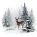 12 Printable Deer in Snowy Forest, Christmas Deer Print, Watercolor ...