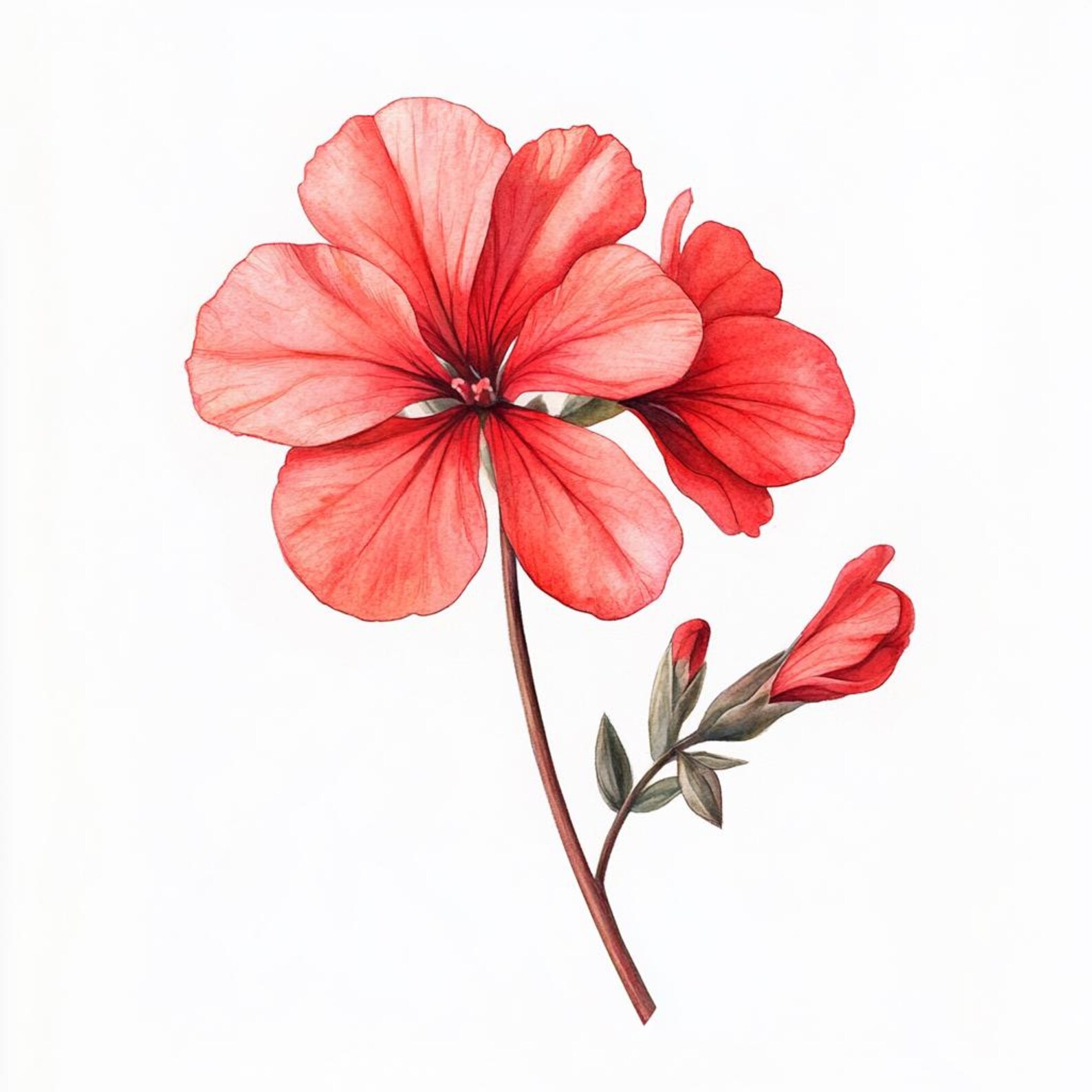 10 Printable Pelargonium Flower, Red Pelargonium, Pelargonium Branch ...