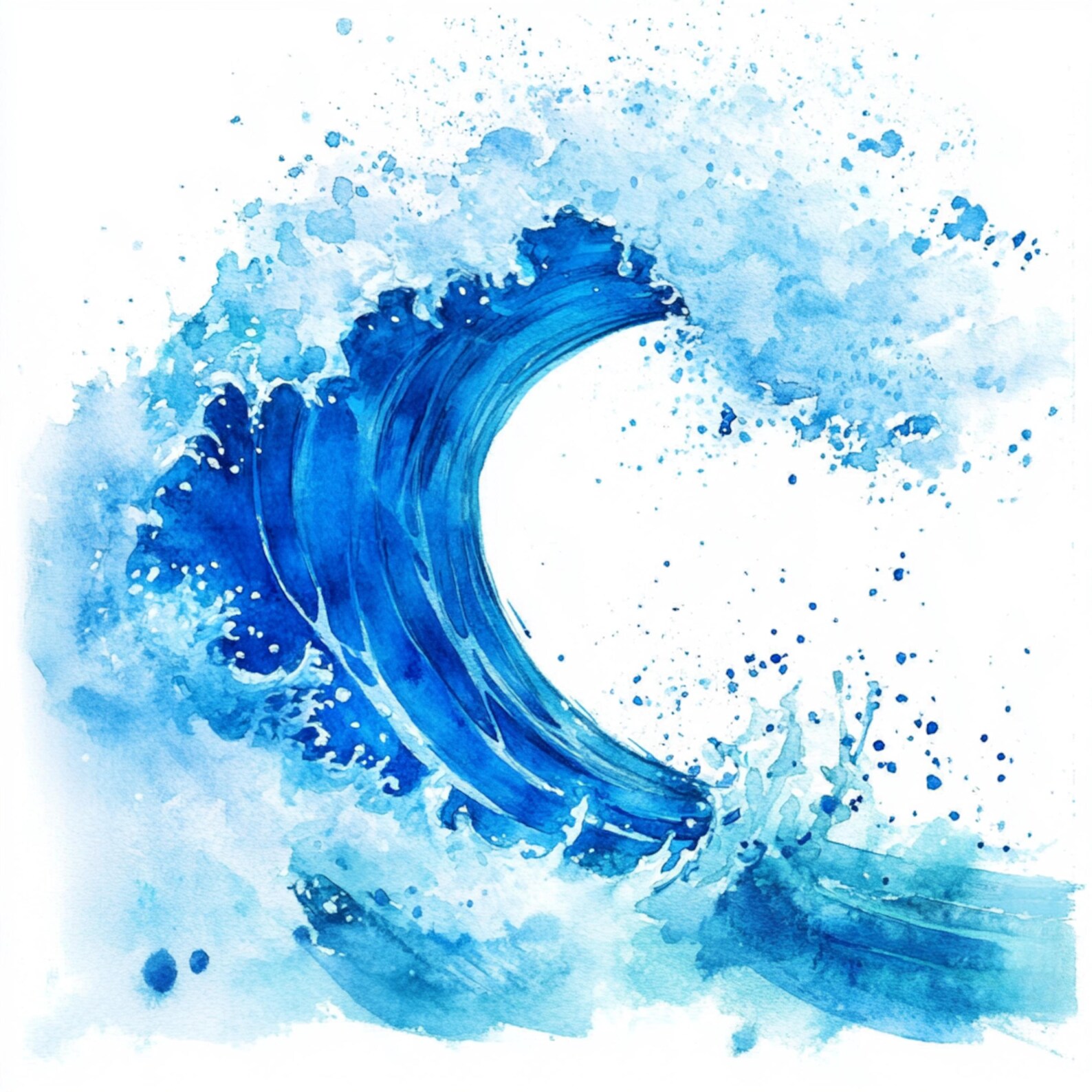10 Printable Waves Blue Waves Clipart Blue Ocean Water Watercolor