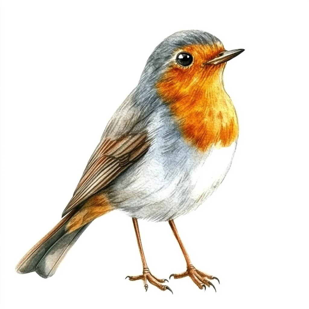 10 Printable Robin Clipart, Bird Robin Art, Watercolor Art, Cute ...