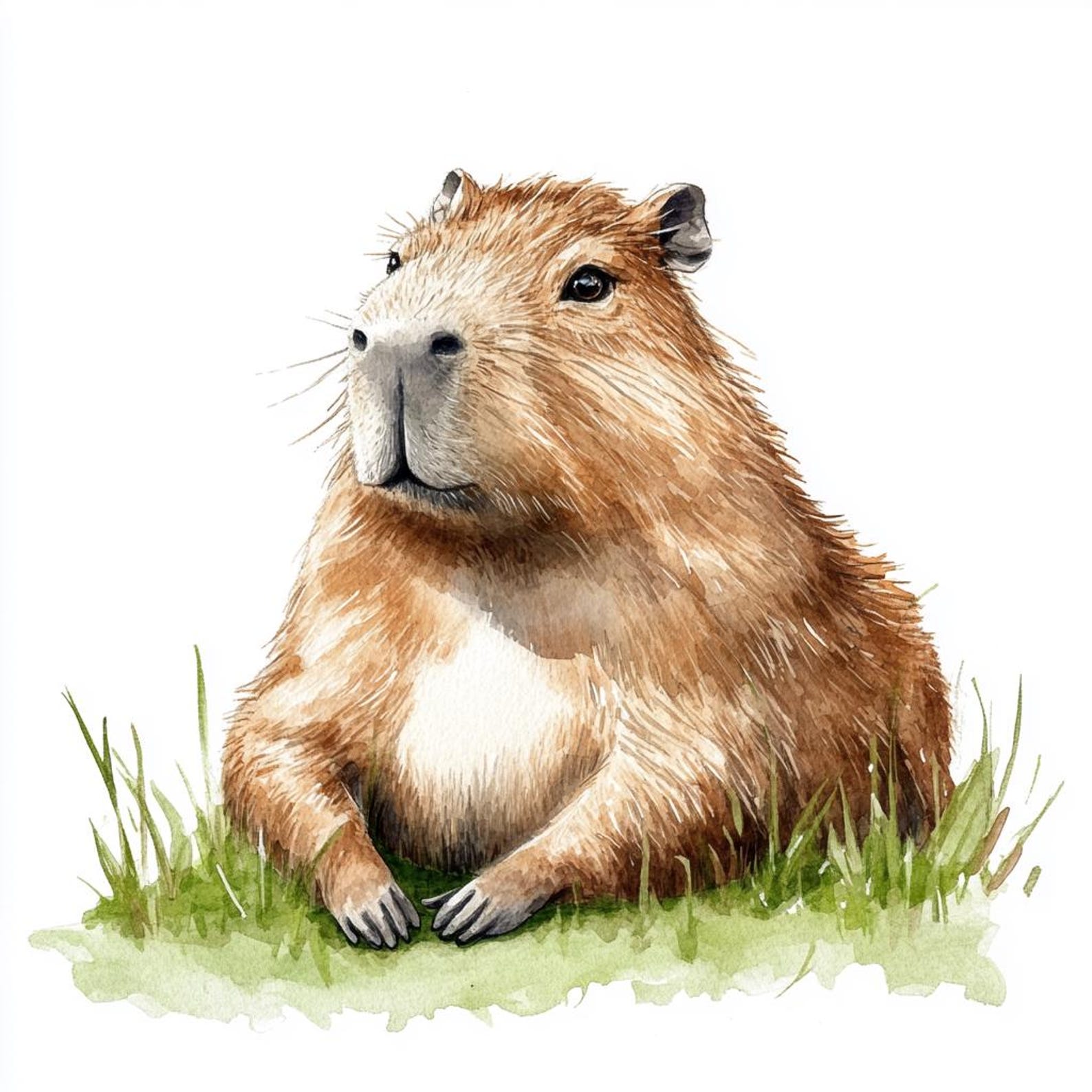 10 Printable Capybara Clipart, Baby Capybara Art, Watercolor Art, Cute ...