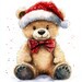 10 Printable Taddy Bear, Christmas Bear Art, Watercolor Taddy Bear ...