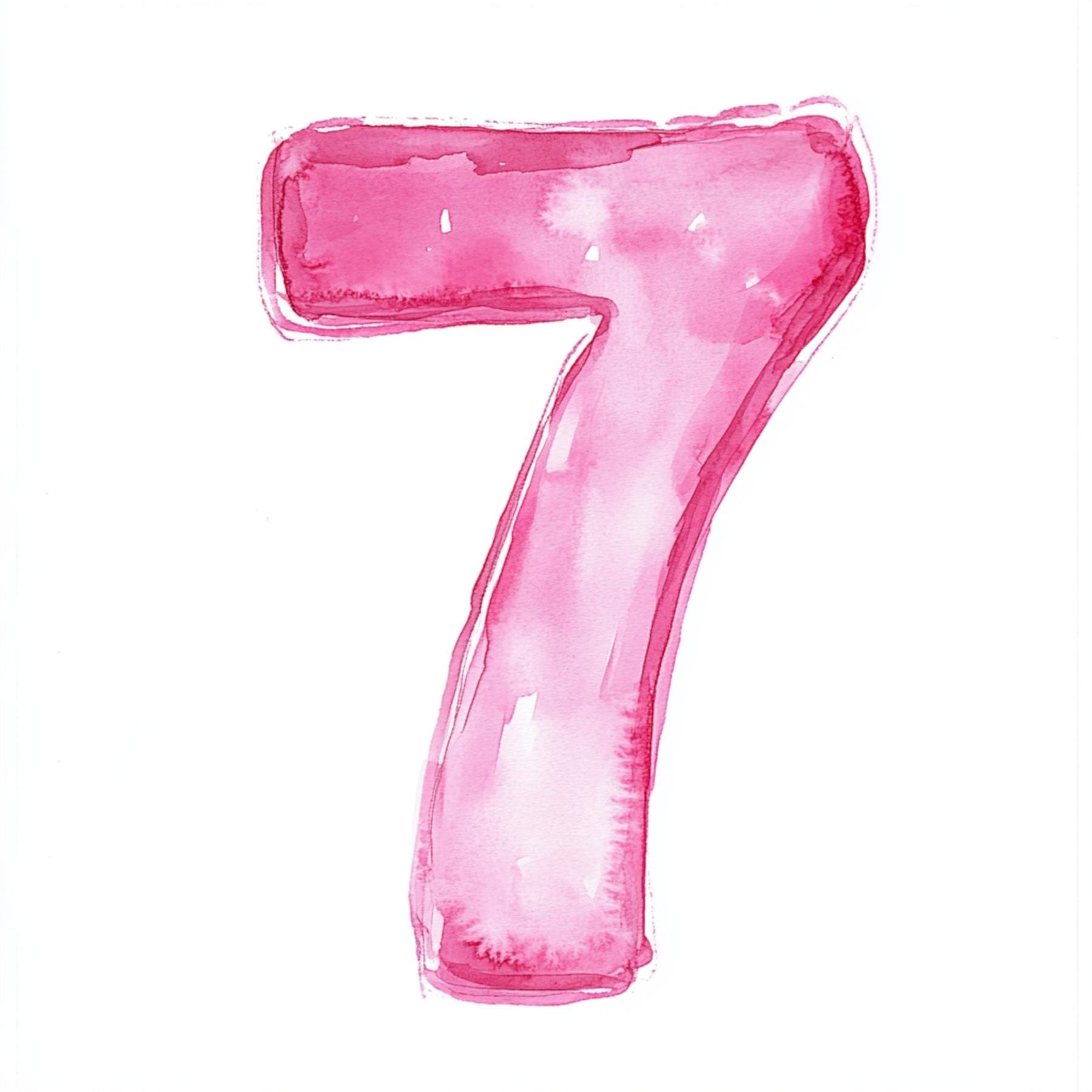 10 Printable Pink Numerals, Watercolor Numbers, Celebrating Birthday ...