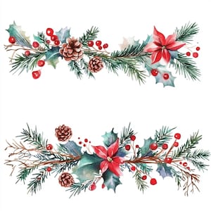 10 Printable Garland, Watercolor Garland, Scandinavian Ornaments ...