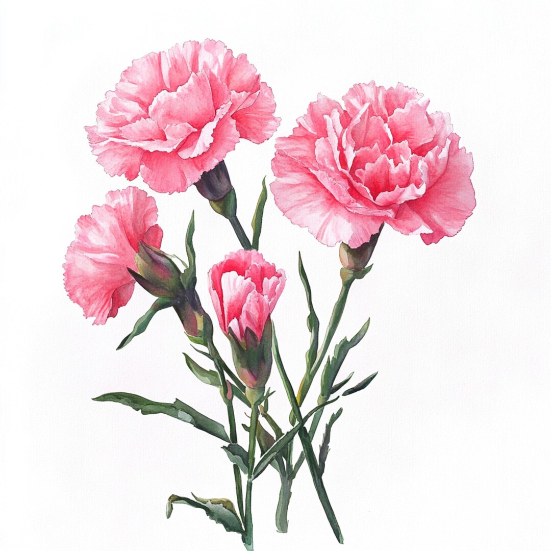 10 Printable Carnations, Pink Carnations, Pink Flowers, Flowers Pngs ...
