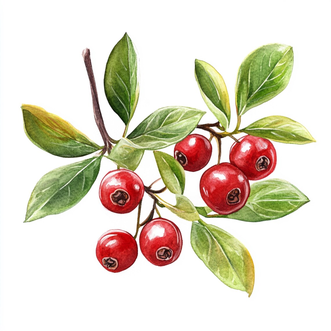 10 Printable Cranberry, Cranberry on Branch, Summer Berries, High ...