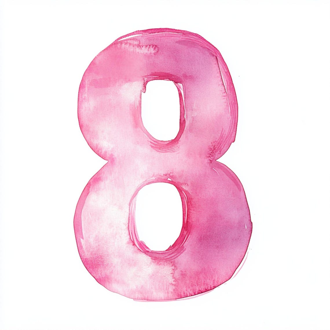 10 Printable Pink Numerals, Watercolor Numbers, Celebrating Birthday ...