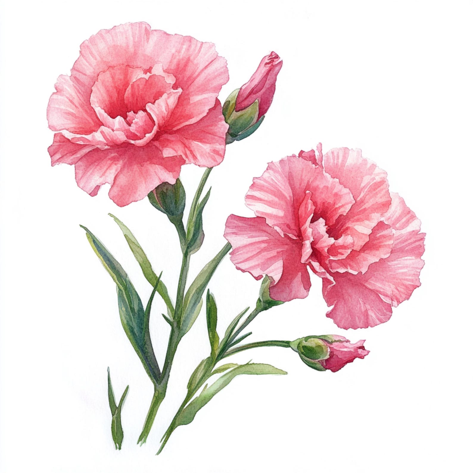 10 Printable Carnations, Pink Carnations, Pink Flowers, Flowers Pngs ...