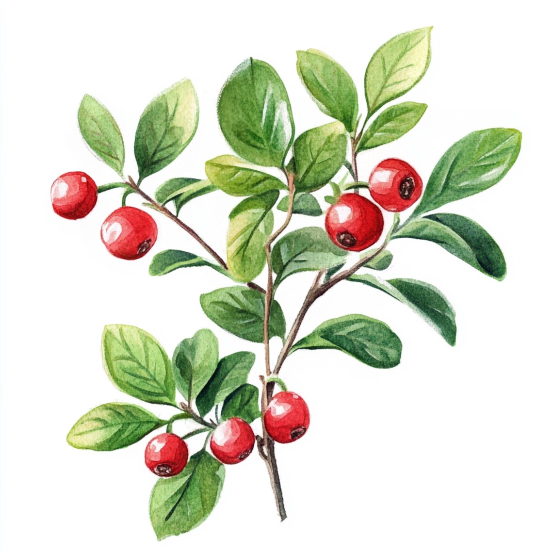 10 Printable Cranberry, Cranberry on Branch, Summer Berries, High ...