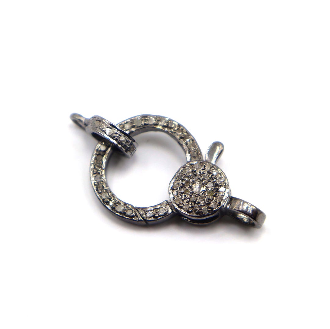 Sterling Silver Diamond Clasp Lock: Pave Jewelry Making (24x15mm) - Etsy