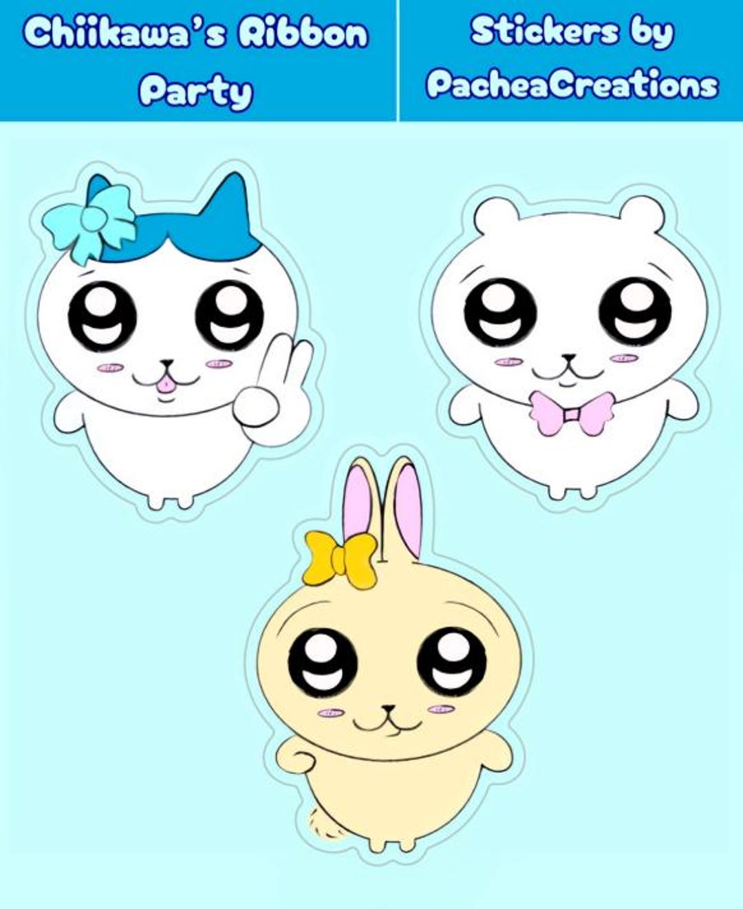 Chiikawa's Ribbon Party | Sticker Sheet - Etsy