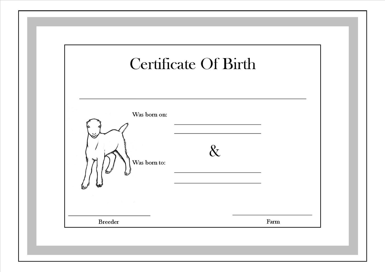 Goat Kid Birth Certificate - Etsy
