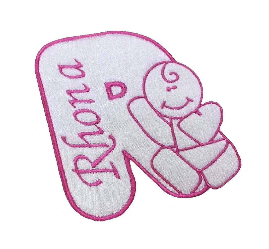 1 X Personalised Name Cute Baby Letters Patch Motif Sewing Fabric ...