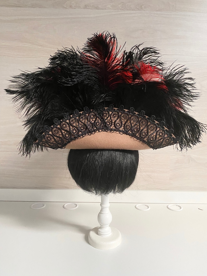 Pirate Hat, Red Tricorn Hat, Burning Man, Halloween - Etsy