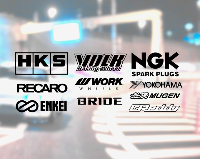 Popular JDM Aftermarket Car Part Brand Decal Sticker Bundle Pack - Etsy