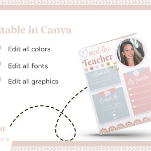 Editable Meet the Teacher Canva Template, Customizable Back-to-school ...