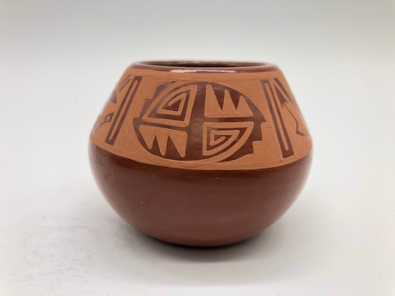 Native American Santa Clara Pottery Bowl Jerry M. Sisneros - Etsy