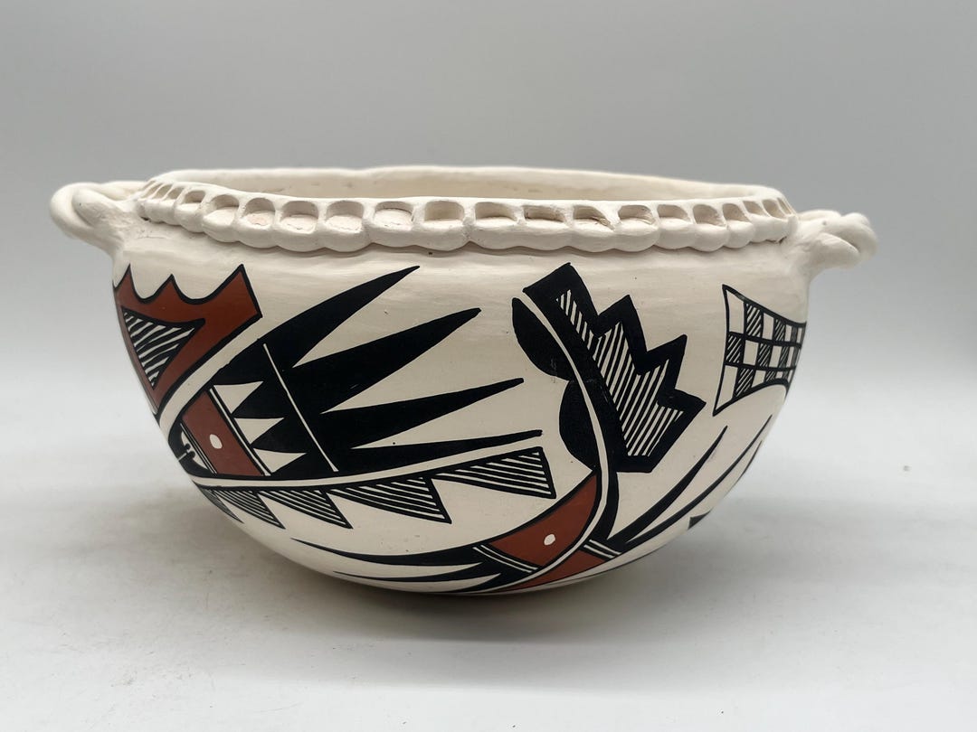 Native American Acoma Pottery Bowl Dylene Cheromiah - Etsy
