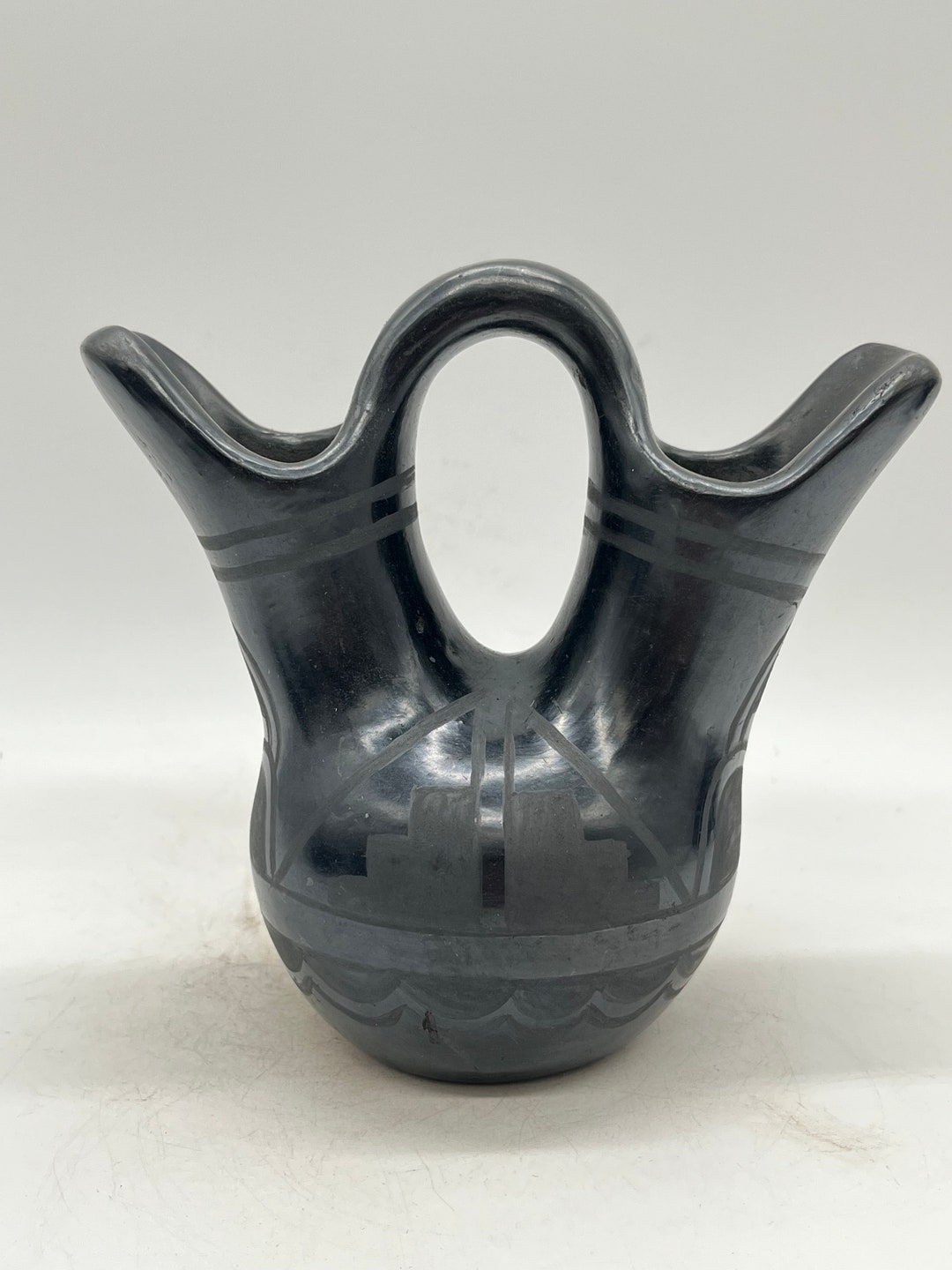 Vintage Native American Tesuque Pottery Wedding Vase No Signature - Etsy