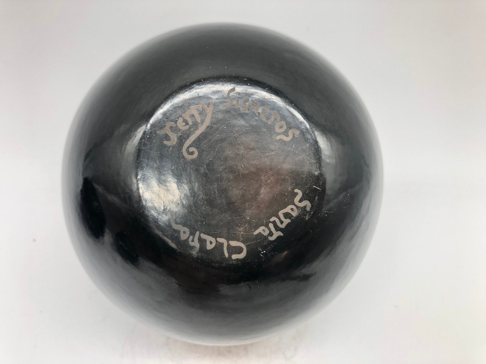 Native American Santa Clara Pottery Bowl Jerry M. Sisneros - Etsy