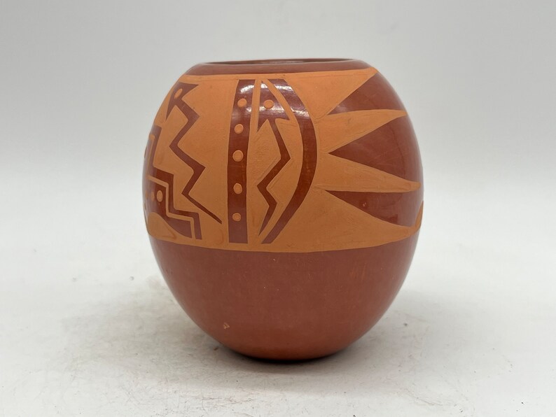 Native American Santa Clara Pottery Bowl Jerry M. Sisneros - Etsy