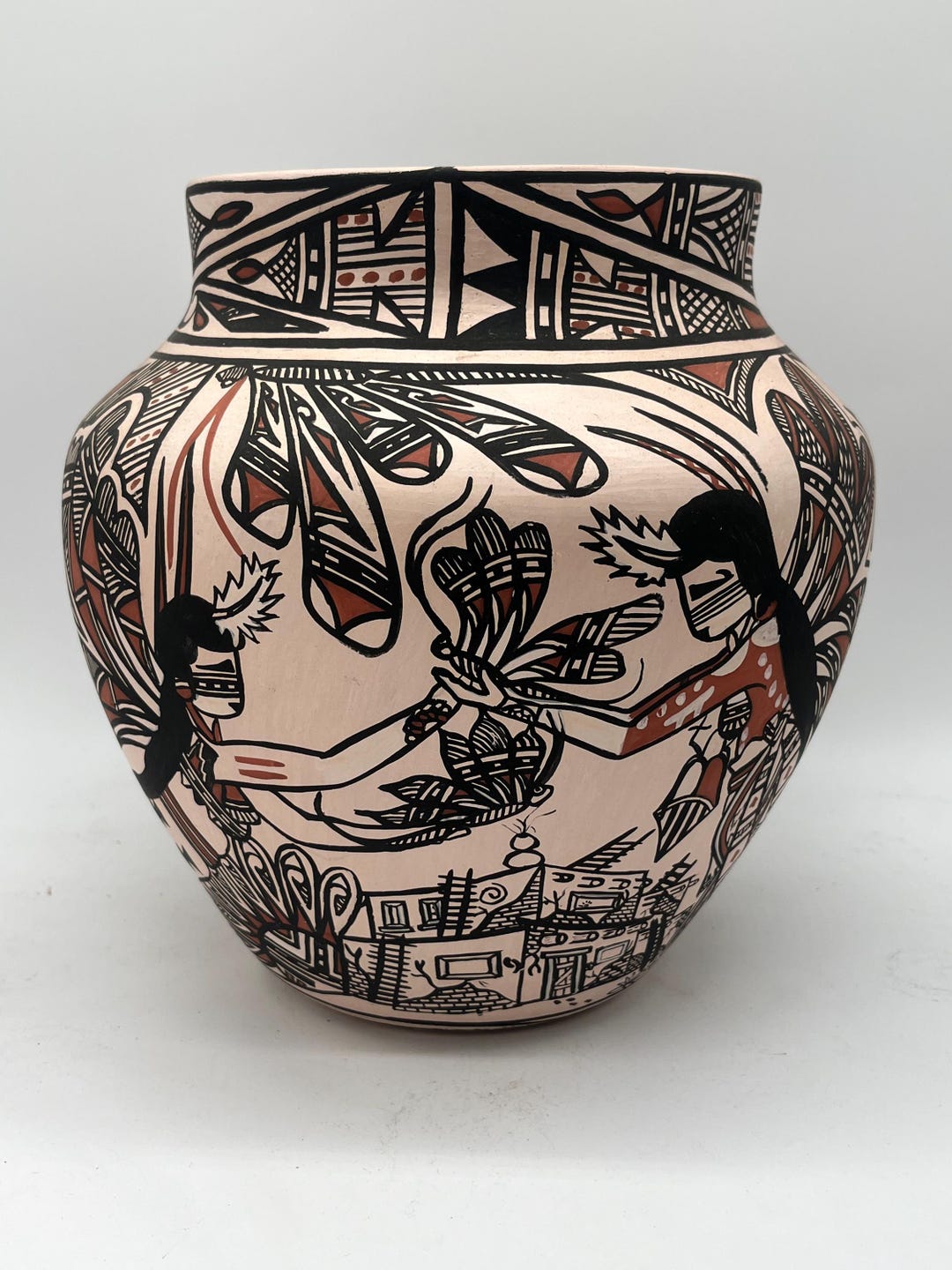 Native American LARGE Zuni Pottery Vase Iahaleon - Etsy