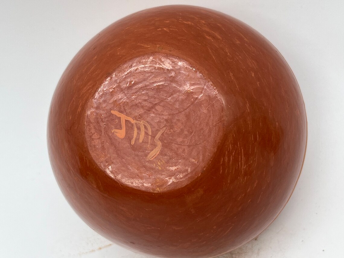 Native American Santa Clara Pottery Bowl Jerry M. Sisneros - Etsy