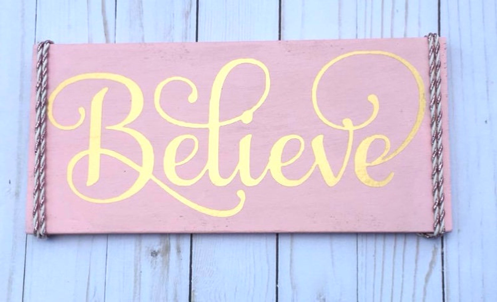 Pink Believe Sign - Etsy