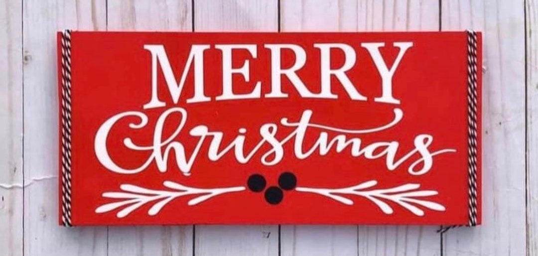 Red Merry Christmas Sign - Etsy