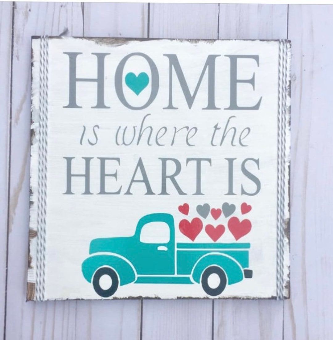 Home is Where the Heart is Sign - Etsy