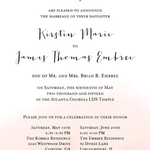 Coral Watercolor Wedding Invitation Suite Script Font Wedding - Etsy