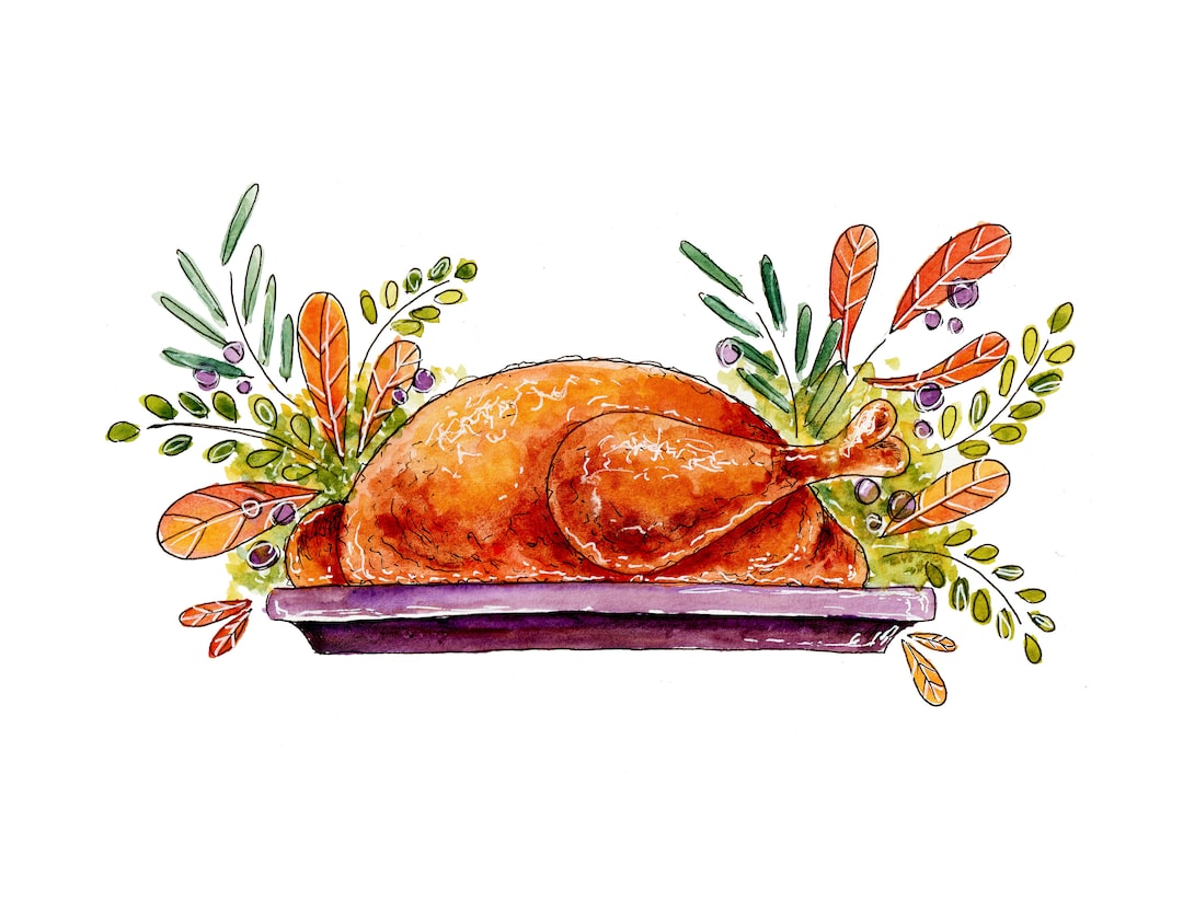Watercolor Thanksgiving Turkey Art Print - Etsy