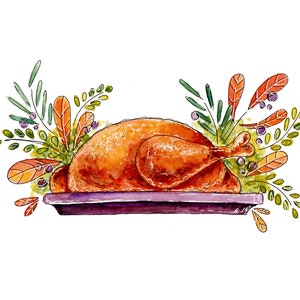 Watercolor Thanksgiving Turkey Art Print - Etsy