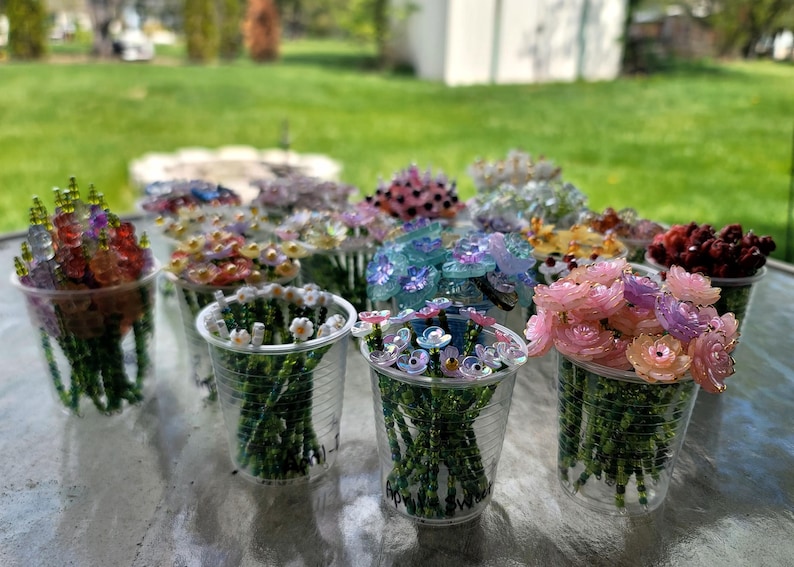 Mini Beaded Birth Month Flower Bouquet - Etsy