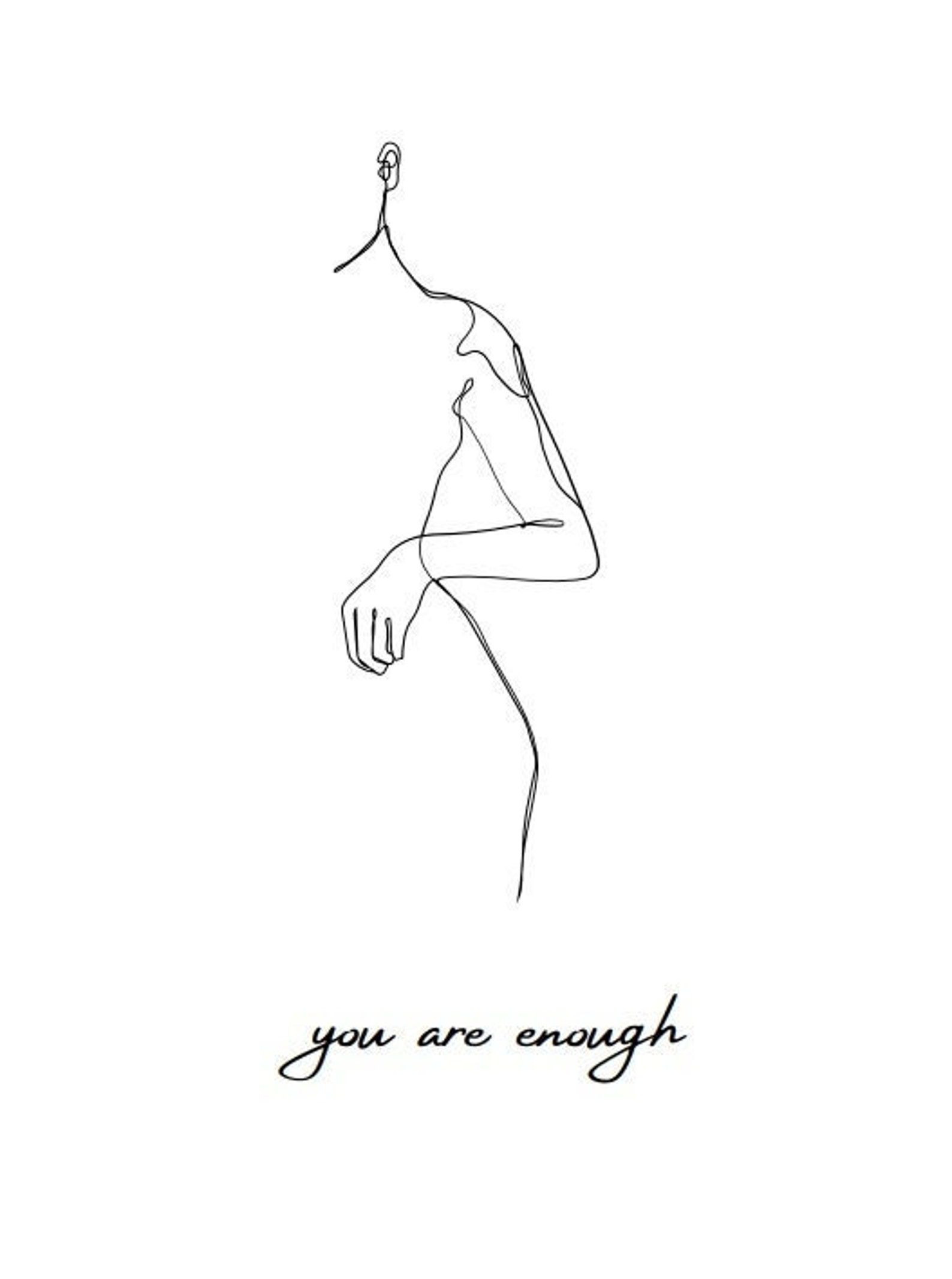 Boho Minimalist Line Art Print, Body Outline (digital Download) - Etsy