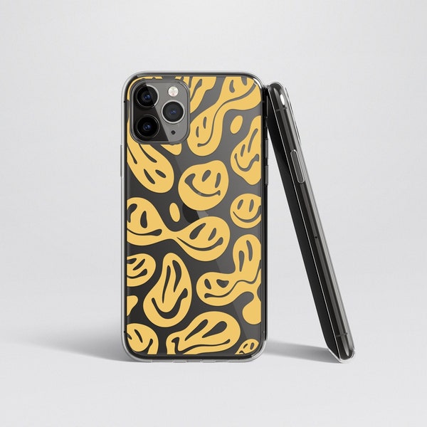 Dripping Smiley Face Phone Case - Etsy