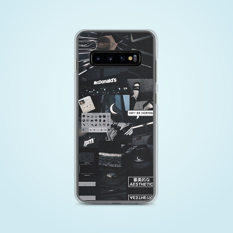 Modern All Black Aesthetic Collage Cool Phone Case for Men - Etsy