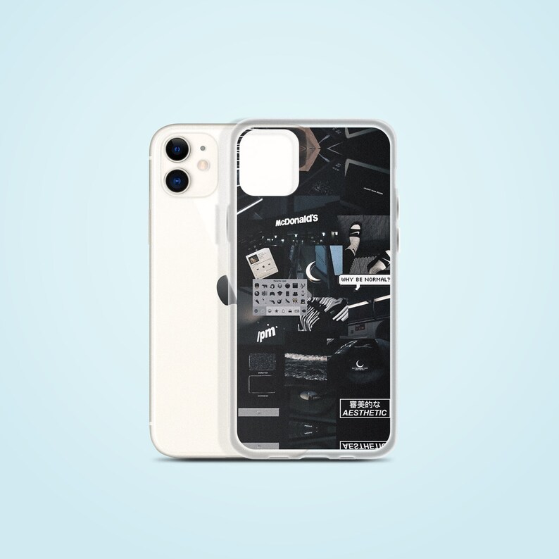 Modern All Black Aesthetic Collage Cool Phone Case for Men - Etsy